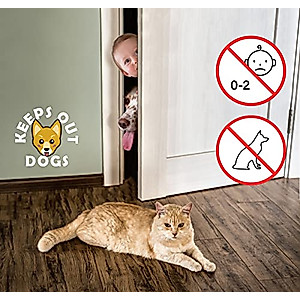 Cat Door Latch Holder,【8 Adjustable Sizes】 Stronger Flex Cat Door Stopper, Keep Door Open 1.5" to 8", Let's Cats in and Keeps Dogs Out of Litter & Food, No Tool Required & No Wall Damage