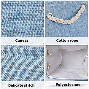 WERNNSAI Mermaid Storage Bin - 16” × 13” × 18” Linen Fabric Storage Baskets Collapsible Nursery Hampers Laundry Basket Boxes Cube Girls Baby Gift Baskets Toys Clothes Shoes Home Organizer