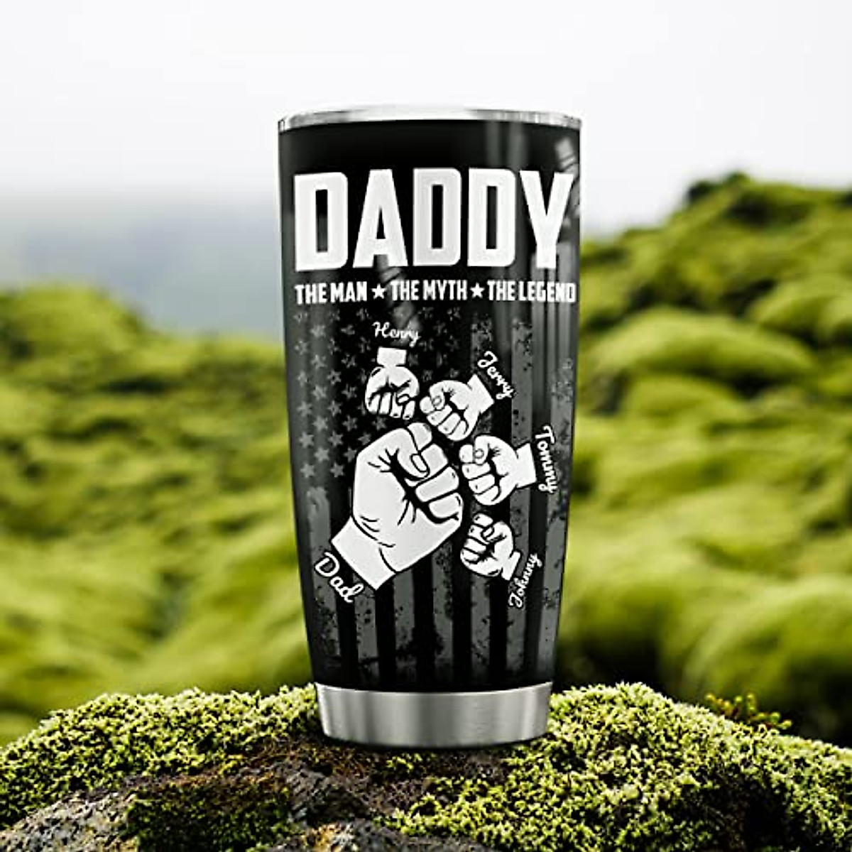 wowcugi Dad Tumbler Personalized Dad Gifts From Daughter Son Man Myth Legend American Flag Tumblers Stainless Steel Coffee Travel Mug 20oz 30oz Birthday Christmas Cup Gift For Men Dads Daddy…