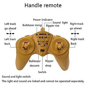 QIYHBVR Remote Control Bulldozer 1/16 RC Front Loader Tractor Toy 2.4Ghz RC Construction Vehicles RC Dozer Toys for Boys Adults, 9 Channel Track Dozer Cars with Light & Sound for Kids