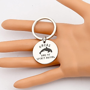 Lywjyb Birdgot Orcas Are My Spirit Animal Keychain Killer Whale Gift Funny Animal Lover Gift (Orcas Are My Spirit Animal ky)