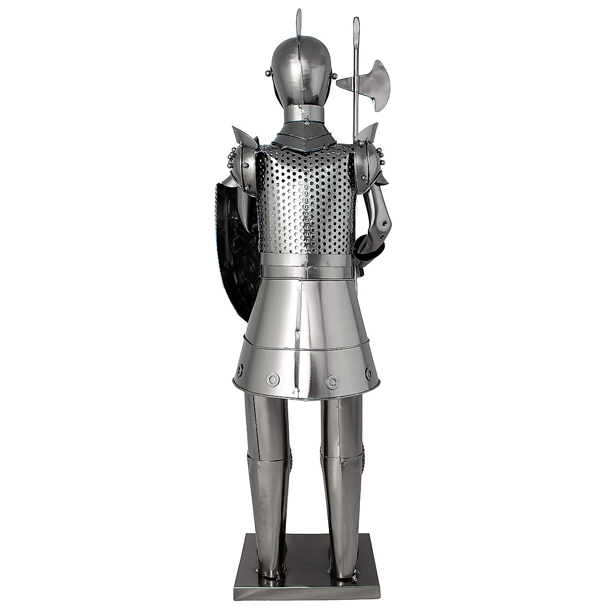 BRUBAKER Wine Bottle Holder 'Knight' - Table Top Metal Sculpture - with Greeting Card