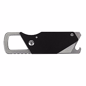 Kershaw Pub, Black Multifunction Pocket Knife (4036BLKX) with 1.6 Inch 8Cr13MoV Stonewash Blade and Black Handle, Includes a Screwdriver Tip, Pry Bar, Key Chain Attachment and Bottle Opener; 1.9 oz