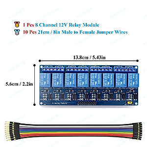 WWZMDiB 12V 8 Channel Relay Module Board for Arduino DSP AVR PIC ARM