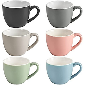 homEdge Mini Procelain Espresso Cup, 3 Ounces / 90 ml Tiny Cofffee Mugs Demitasse for Espresso, Tea- Set of 6, Multicolor