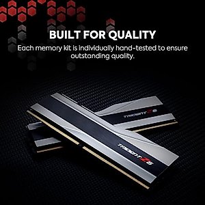 G.SKILL Trident Z5 Series (Intel XMP 3.0) DDR5 RAM 64GB (2x32GB) 6000MT/s CL32-38-38-96 1.40V Desktop Computer Memory UDIMM - Metallic Silver (F5-6000J3238G32GX2-TZ5S)