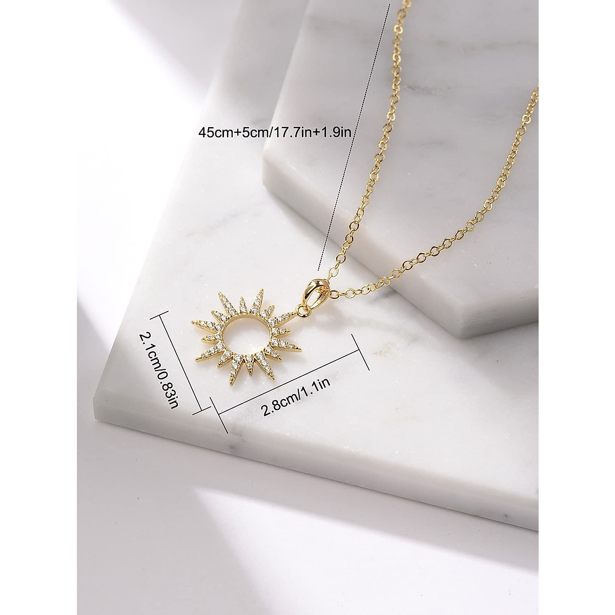 DwearBeauty 14K Gold Plated Dainty Pendant Necklace Layering Necklaces Gold Necklaces for Women for Women Girls Party and Daily Wear