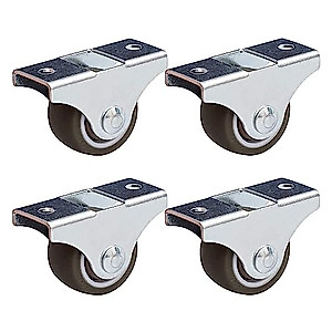 Castor Wheels Moving Caster Wheels Caster Rubber Wheel, for Transport Furniture Fixed Castor Wheels 25mm,Rubber Fixing Castors 50mm,Set of 4 (Size : 2inch)