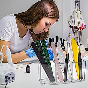 Rolybag Acrylic Makeup Brush Holder Organizer 3 Slots Cosmetic Brushes Storage Clear Pen Holder Eyeliners Eyebrow Pencil Display Case for Desk and Bathroom Vanity Storage Solution