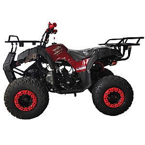 X-PRO 125cc ATV with Automatic Transmission w/Reverse, LED Headlights, Remote Control, Big 16" Tires! (Burgundy)
