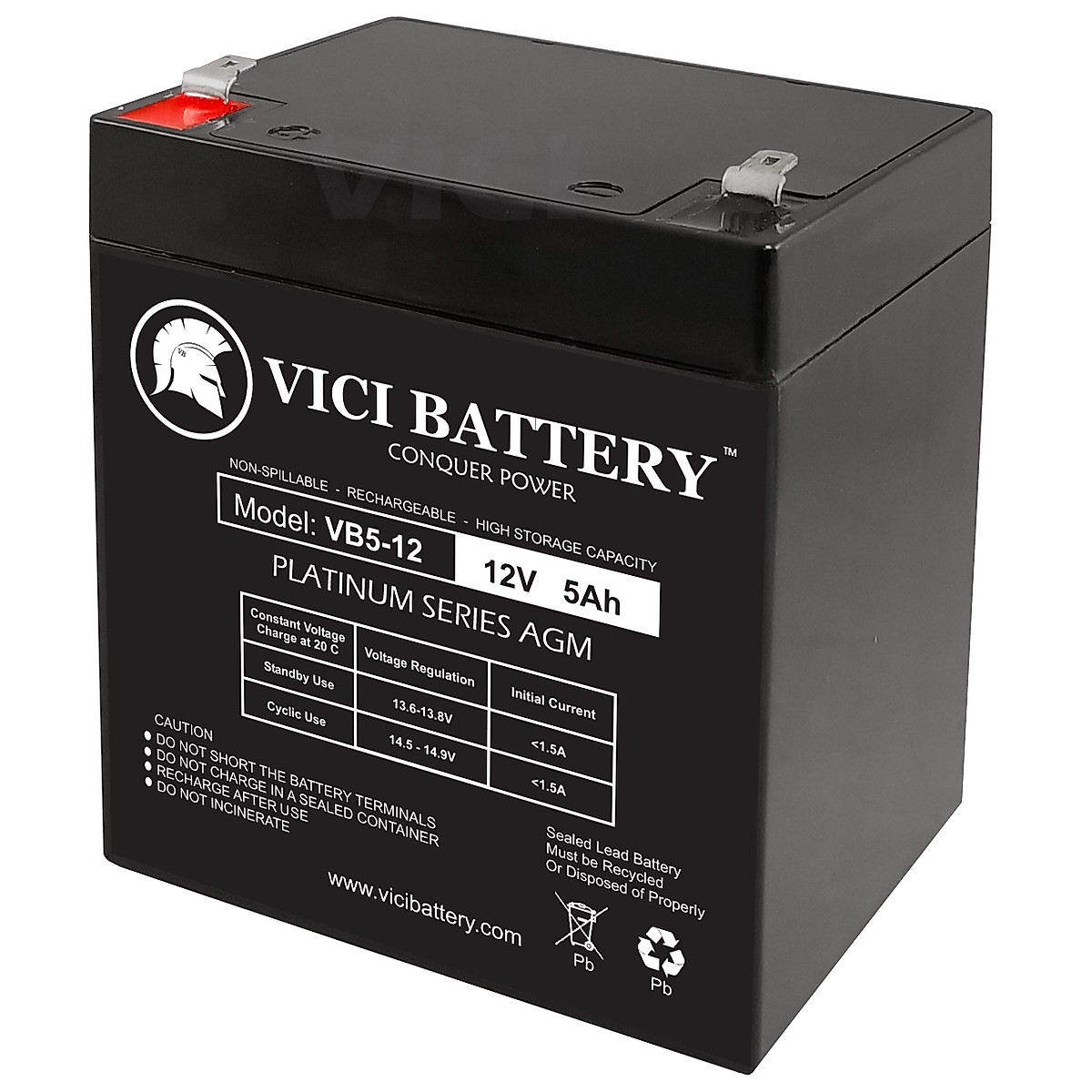 VICI Battery VB5-12 - 12V 5AH BRINKS Security Box Replacement Battery Brand Product