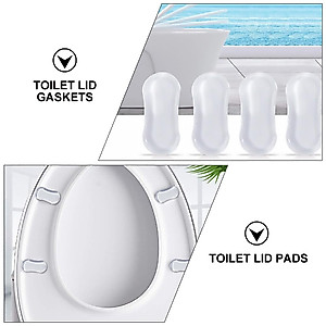 DOITOOL 5PCS Toilet Seat Bumper Silicone Noise Dampening Bumpers Universal Toilet Bumper Replacement Cushioning Pads Gasket for Bathroom Home Hotel Supplies Transparent
