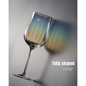 CHRYSLIN Wine Glasses set of 4,Colored Wine Glass,Crystal Red Wine Glasses,Romantic Gift for Dating,Birthday,Christmas (colorful)