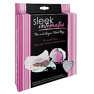 Sleek Intimates Bra and Lingerie Wash Bag Set, Mesh Laundry Bag, Travel Lingerie Bag Set