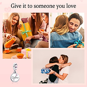 EZ Tuxedo Forever Sister Dangle Charms 925 Sterling Silver Bead for Bracelets