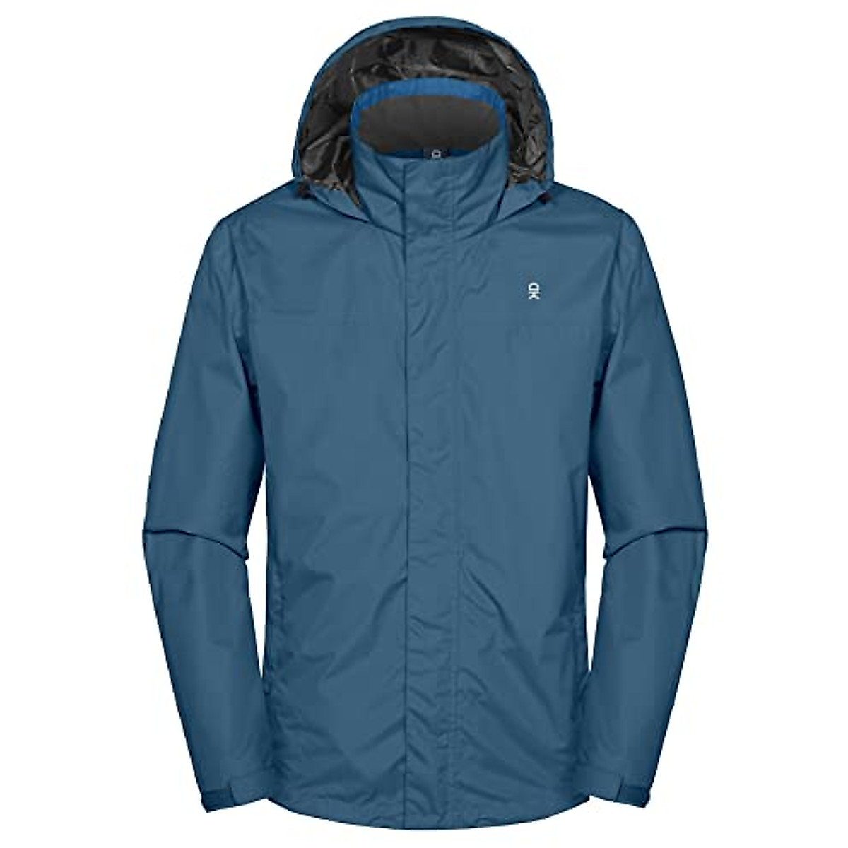 Little Donkey Andy Men's Lightweight Waterproof Rain Jacket Outdoor Rain Shell Coat for Hiking,Golf,Travel Blue Mirage Size L