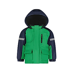 London Fog Baby Boys' Two-Piece Ski Jacket and Snowbib Snowsuit Set, Bright Green, 24 Months