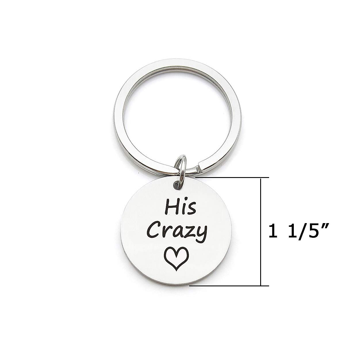 2pcs Couples Keychain Gift- His Crazy Her Weirdo, Best Gift for Boyfriend Girlfriend Husband Wife Couples Christmas