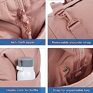 BAGSMART Gym Bag for Women, Carry on Weekender Overnight Bag, Travel Duffel Bags with Trolley Sleeve, Personal Item Travel Bag Tote Bag Workout Dance Bag, Dark Pink