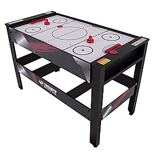 TRIUMPH SPORTS USA 4-in-1 Rotating Swivel Multigame Table – Air Hockey, Billiards, Table Tennis, and Launch Football , Black/White, 23.75 x 32.00 x 48.00"