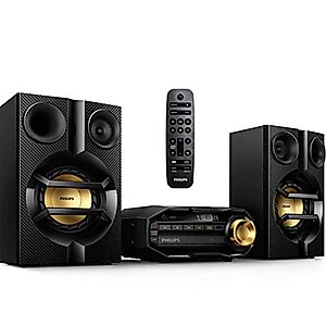 Philips FX10 Bluetooth Stereo System for Home with CD Player, MP3, USB, FM Radio, Bass Reflex Speaker, 230 W