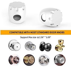4 Pcs Baby Safety Door Knob Cover Child Proof Doors Handle Covers Fits Most Standard Door Knobs, White