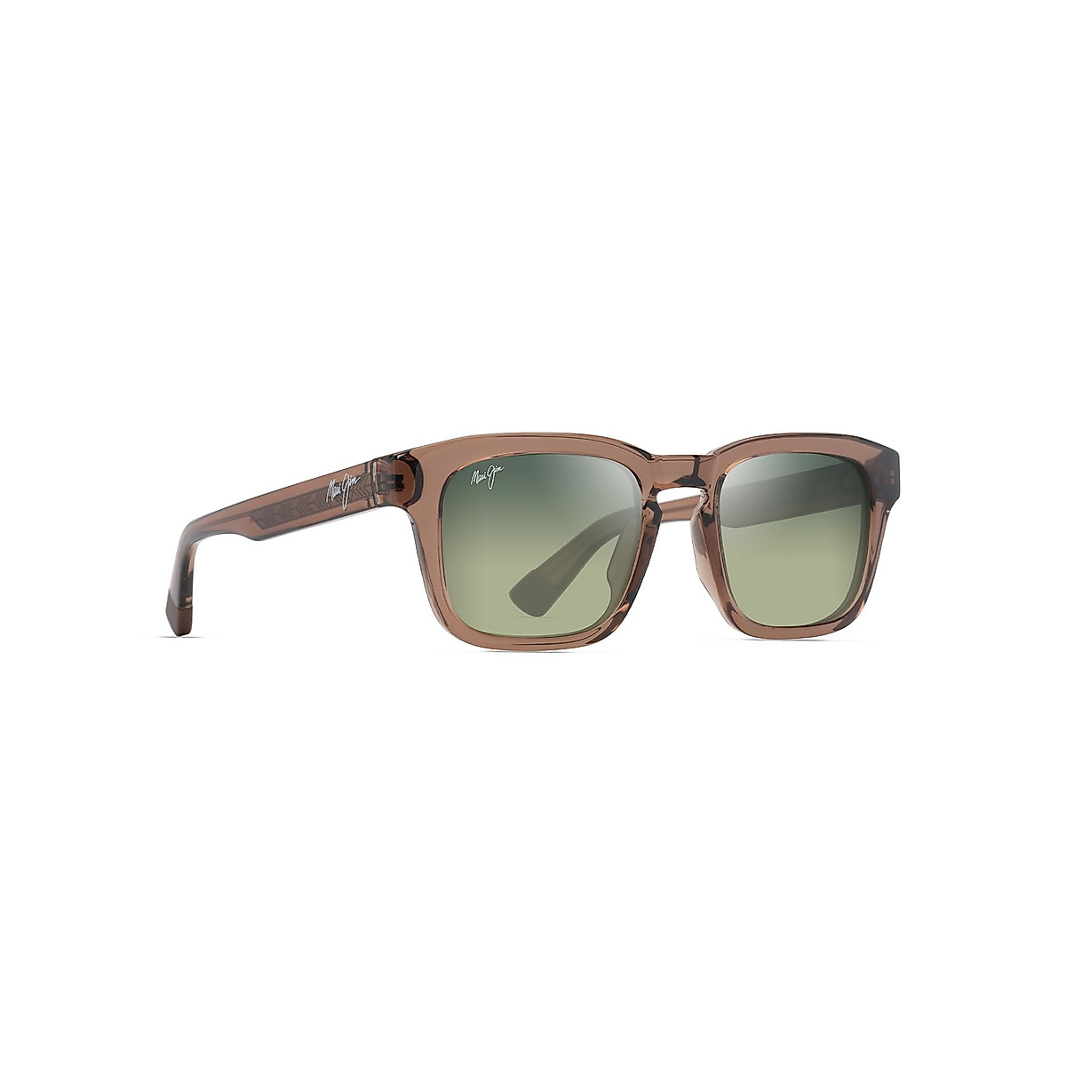 Maui Jim Maluhia Square Sunglasses, Shiny Trans Light Brown/Maui Ht Polarized, Medium