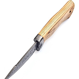 Huntex Smith 9.15” Hunting Knife, Handmade Damascus hunting knives with Leather Sheath Non-Slip Grip,Balanced & Lightweight fixed blade knife, Ideal for outdoor,indoor Skinning,Survival,Camping,Bushcraft Knife, Ideal Gift(Ash-Wood)