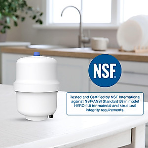 SimPure Small Water Pressure Tank for Tankless Reverse Osmosis System, RO Water Storage Tank with Fittings for Refrigerator, Ice Maker, Suitable for 1/4" and 3/8" Water Pipes, HYRO-1.0