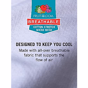Fruit Of The Loom Mens Cooling Undershirts, Quick Dry & Moisture Wicking Underwear, White - Cotton Mesh, X-Large US