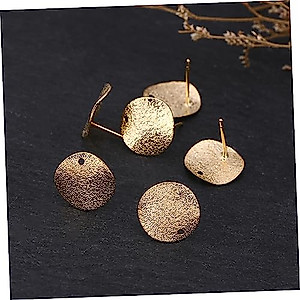 EXCEART 3sets Elegant Alloy Flat Earrings with Holes for Women Small Ear Jewelry Decor in Golden Tone 20pc*3