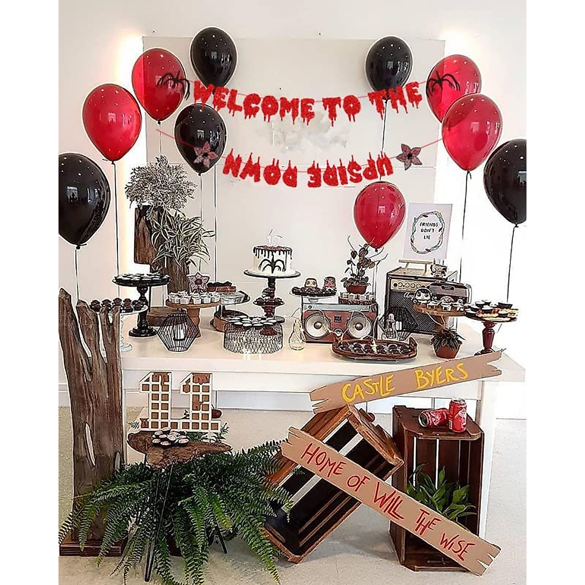 Stranger Party Banner Stranger Themed Party Banner Glitter Welcome To The Upside Down Banner for Stranger Party Decorations