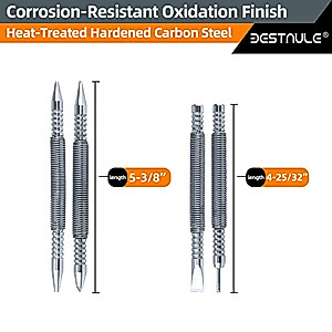 BESTNULE 4-Piece Nail Setter Dual Head Nail Set & Dual Head Center Punch & Hammerless Cold Chisel & Hinge Pin Remover Punch Set, Nail Setter Features 1/8-in, 3/32-in, 3/16-in, 1/16-in, 5/16-in, 1/8-in