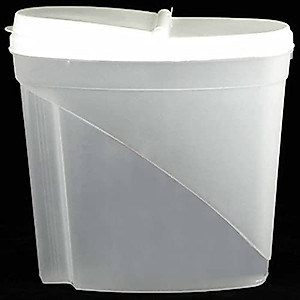 2 Pc Dry Food Storage Cereal Dispenser Pasta Rice Container BPA Free 4.8 Liters, White