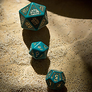 RuneQuest Turquoise & Gold Expansion Dice 3