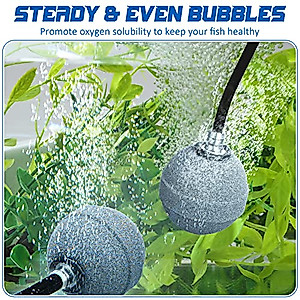 10 Pieces 2 Inch Air Stones for Aquarium Air Stone Ball Diffuser Release Tool Fish Tank Air Stone for Aquarium Air Stones Fish Tanks Buckets Ponds and DWC Reservoirs Accessories, Gray
