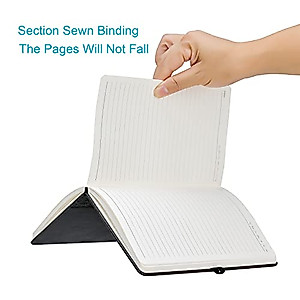 Leepie Lined Journal Notebook For Writing, Colleage Ruled Notebook 8.5 inches x 5.25 inches, 100GSM Thick Paper 160 Pages, A5 Hardcover Notebook Journal (Black Without Pen)