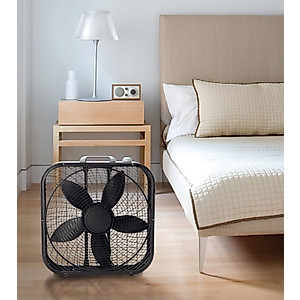 BescZepH 20" Weather Resistant Box Fan, with 3-Speeds, 22" H(Color:Black)