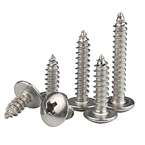 Yudesun Stainless Self Tapping Screws - Wood Screws M3 M4 M5 M6 Corrosion Protection 304 Stainless Steel Mushroom Head