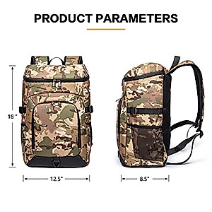 LEMONWORLD Cooler Backpack 40 Cans Insulated Leak Proof camo Cooler Bag Lunch Backpack for Men Small Cooler Backpack