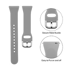 Vancle 3 Pack Slim Bands for Samsung Galaxy Active 2 Watch Bands 40mm 44mm Women Men, 20mm Soft Silicone Sport Strap Replacement Wristbands for Samsung Galaxy Active/Active 2 (Black/Gray/White)