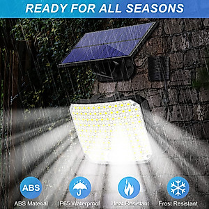 KERNOWO Solar Lights Outdoor, 118 LED Solar Motion Sensor Flood Lights with Remote, IP65 Waterproof Solar Powered Security Spot Lights with 16.5Ft Cable for Patio, Garage, Porch, Yard, 2 Pack