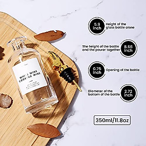 Molimoli Olive Oil Dispenser Bottle for Kitchen, Coffee Syrup Dispenser w. Weighted Pourer, Glass Bottle Dispenser for Kitchen, Olive Oil Cruet, Glass Olive Oil Bottle | 350ml, Set of 2