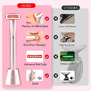 USUIE 4 in 1 Facial Wand, Red Light Therapy for Face and Neck, Facial Tools - Pink