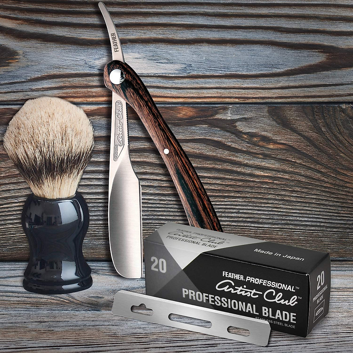 Feather Artist Club Professional Single Edge Razor Blades - (20 Count) - Single Straight Edge Razor Blade Refills for Shaving With Straight Edge Razors - For Men & Barbers