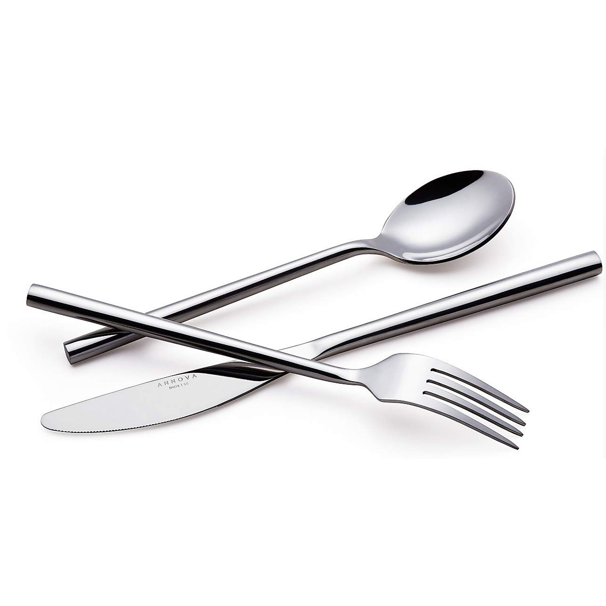 Annova Silverware 20 Set PCS Set Forged Premium Stainless Steel/Flatware - 4 x Dinner Forks, 4 x Salad Forks, 4 x Dinner Knives, 4 x Dinner Spoons, 4 x Dessert Spoons - Service for 4