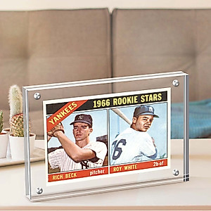 Acrylic Card Frame, Magnetic Trading Card Display Frames Desktop Display - 2 Sets Clear