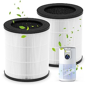 M03 Replacement Filter Compatible with MOOKA M03 Air Purifier, H13 True HEPA Filter, 3-in-1 Pre-Filter, HEPA Filter, High-Efficiency Activated Carbon Filter Filtration System, 2 Pack