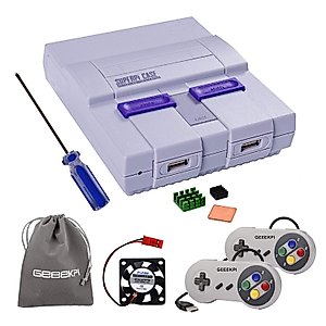 Retroflag SUPERPI CASE NESPI Case UCase SNES Case Functional Power and Safe Reset Button with 2PCS USB Controllers, Heatsink Fan for RetroPie Raspberry Pi 3/2 Model B & Raspberry Pi 3 B+