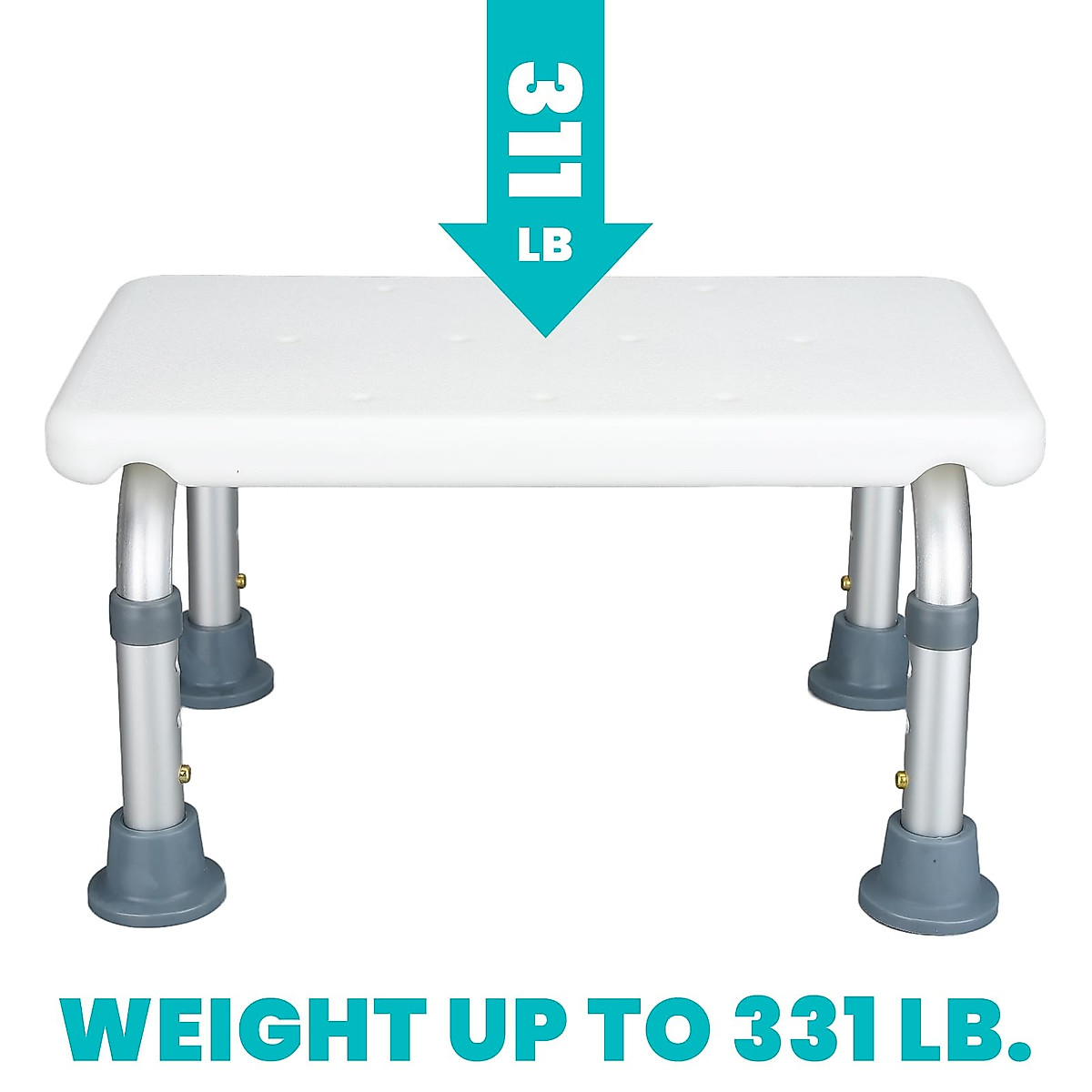 Bath Stool Shower Seat Non-Slip Shower Chair Adjustable Height Bathtub Bench for Elderly Disabled, Secure Bathing Solution